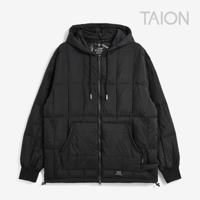・TAION｜Work W Zip Lib Down Parka/ タイオン/ワーク ダブル ジップ リブ ダウン パーカー/ブラック #
