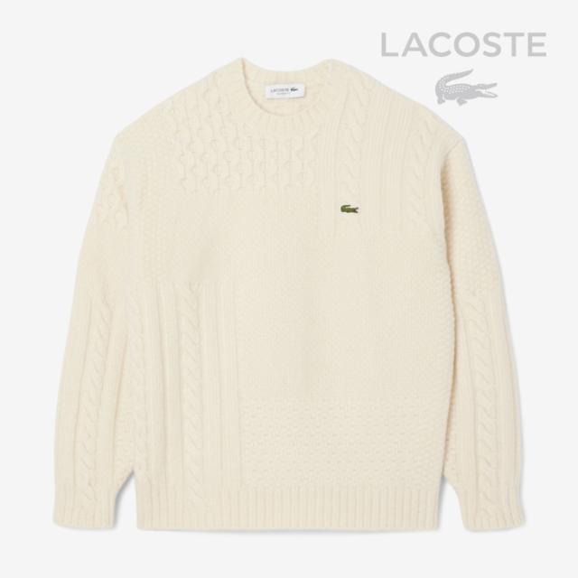 ・LACOSTE｜Mixed Knitting Sweater/ ラコステ/ミックス ニッティング セーター/オフホワイト #