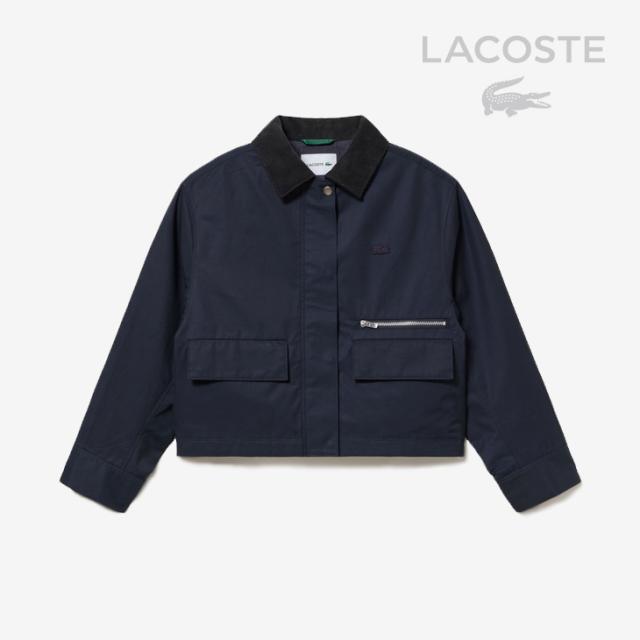 ・LACOSTE｜W Corduroy Color Short Blouson/ ラコステ/コーデュロイ カラー ショート ブルゾン/ネイビー #