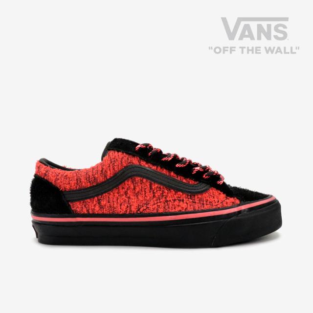 ・VANS Premium｜Old Skool Lx Reissue 36 Jacquard Knit/ ヴァンズ/プレミアム オールドスクール ラックス リイシュー ジャカード ニット/ブラックｘファイアリーコーラル #