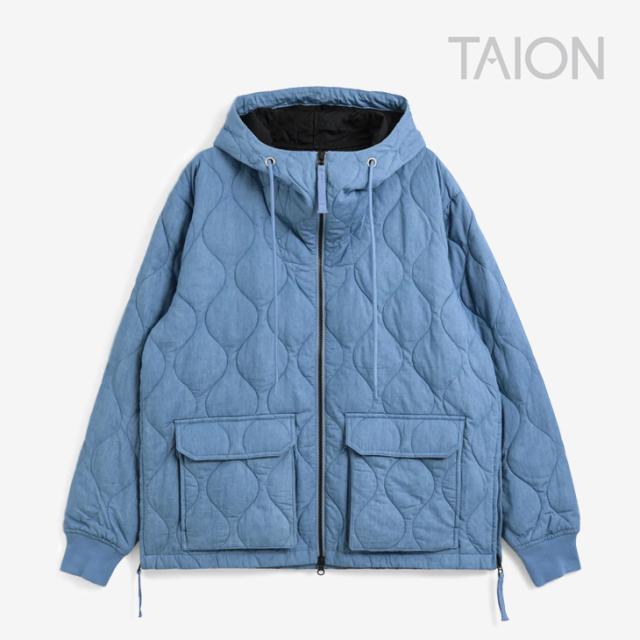・TAION｜W Military W-Zip Down Parka Onion Quilting/ タイオン/ミリタリー Wジップ ダウン パーカー オニオン キルティング/ブルーデニム #