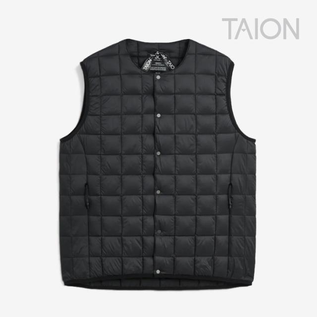 ・TAION｜Mountain Active Crew Neck Light Down Vest (900FP) Inner/ タイオン/マウンテン アクティブ クルー ネック ライト ダウン ベスト 900FP ハイスペック インナー/ブラック #