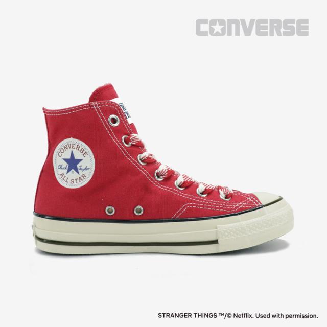 ・CONVERSE｜ｘStranger Things 5 All Star Aged 87 CL Hi/ コンバース/ストレンジャー シングス 5 オール スター エイジド 87 キャラクターラベル ハイ キャンバス/レッド #