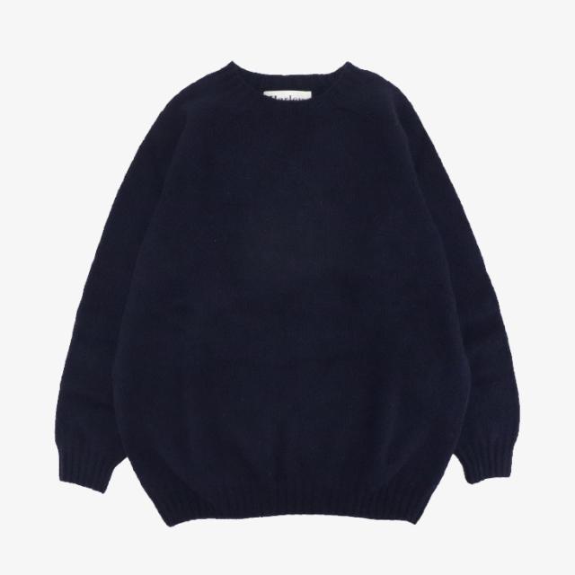 ・HARLEY Of Scotland｜ Jumbo Size Crew Neck Sweater Supersoft Wool Knit/ ハーレー/ジャンボ サイズ クルー ネック セーター スーパーソフト ウール ニット/ネイビー #