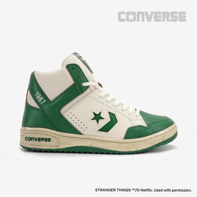 ・CONVERSE｜ｘStranger Things 5 Weapon Hi Hawkins High School Tigers/ コンバース/ストレンジャー シングス 5 ウエポン ハイ ホーキンス ハイスクール タイガース/グリーンｘホワイト #