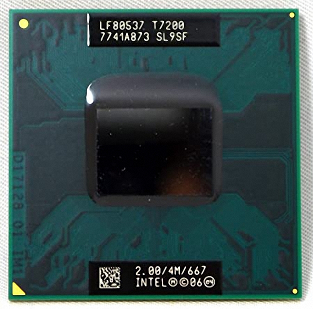 Intel Core 2 Duo T7200 SL9SF 2C 2GHz 4MB 34W Socket M LF80537GF0414M 中古 ...