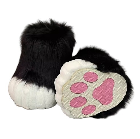 着ぐるみ ケモノ足 黒 Mサイズ 22.5~24CM ケモノ脚 ファースーツ ケモノ fursuit ぬいぐるみ コスプレ コスチューム kigurumi