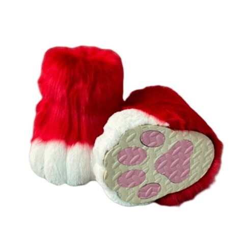 着ぐるみ ケモノ足 赤 Mサイズ 22.5~24CM ケモノ脚 ファースーツ ケモノ fursuit ぬいぐるみ コスプレ コスチューム kigurumi