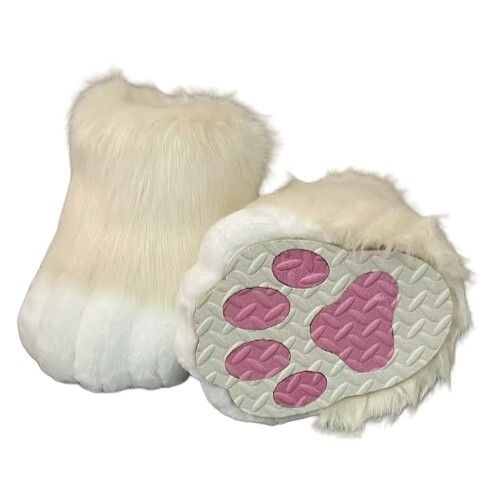着ぐるみ ケモノ足 クリーム Lサイズ 24.5~27CM ケモノ脚 ファースーツ ケモノ fursuit ぬいぐるみ コスプレ コスチューム kigurumi