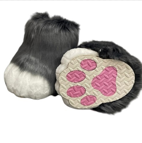 着ぐるみ ケモノ足 ダークグレー Mサイズ 22.5~24CM ケモノ脚 ファースーツ ケモノ fursuit ぬいぐるみ コスプレ コスチューム kigurumi