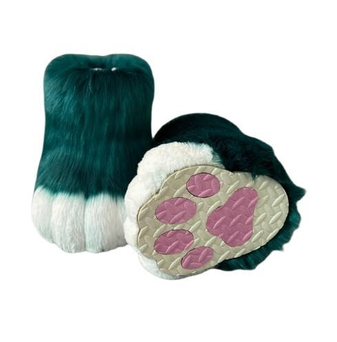 着ぐるみ ケモノ足 ダークグリーン Lサイズ 24.5~27CM ケモノ脚 ファースーツ ケモノ fursuit ぬいぐるみ コスプレ コスチューム kigurumi