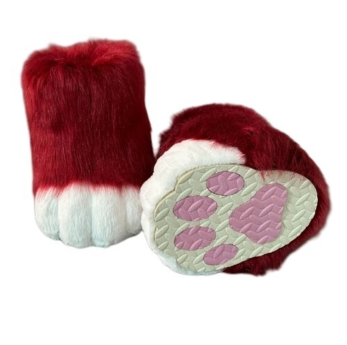 着ぐるみ ケモノ足 ダークレッド Lサイズ 24.5~27CM ケモノ脚 ファースーツ ケモノ fursuit ぬいぐるみ コスプレ コスチューム kigurumi