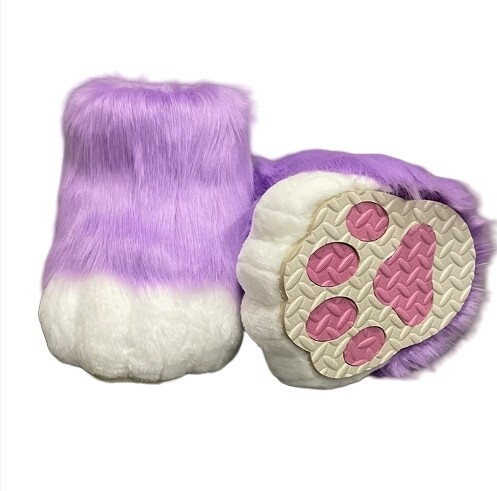 着ぐるみ ケモノ足 紫 Lサイズ 24.5~27CM ケモノ脚 ファースーツ ケモノ fursuit ぬいぐるみ コスプレ コスチューム kigurumi