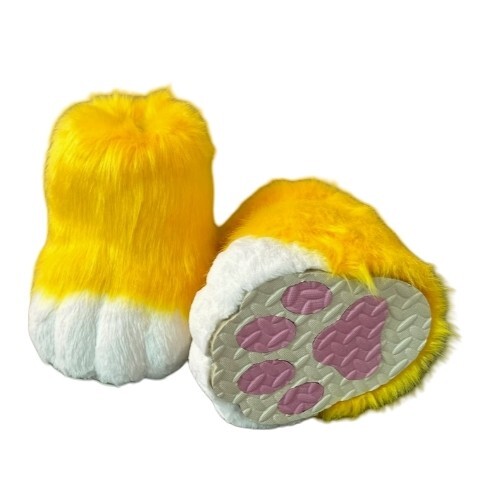 着ぐるみ ケモノ足 黄色 Lサイズ 24.5~27CM ケモノ脚 ファースーツ ケモノ fursuit ぬいぐるみ コスプレ コスチューム kigurumi