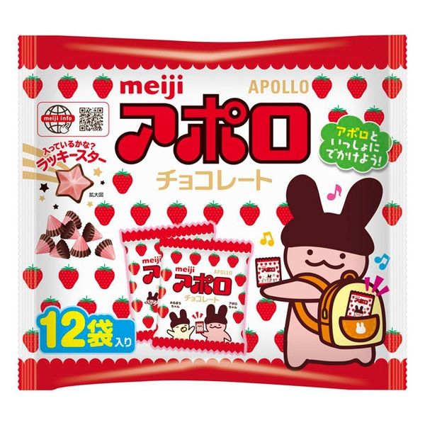 明治 アポロ袋 12袋 × 18個 お菓子 チョコ クッキー食品　おいしい