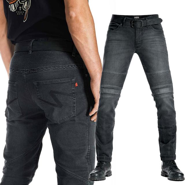 （パンド モト/PANDO MOTO)KARL DEVIL 9 バイク ライディングパンツ ストレッチ デニム 膝 ニープロテクター標準装備の ...