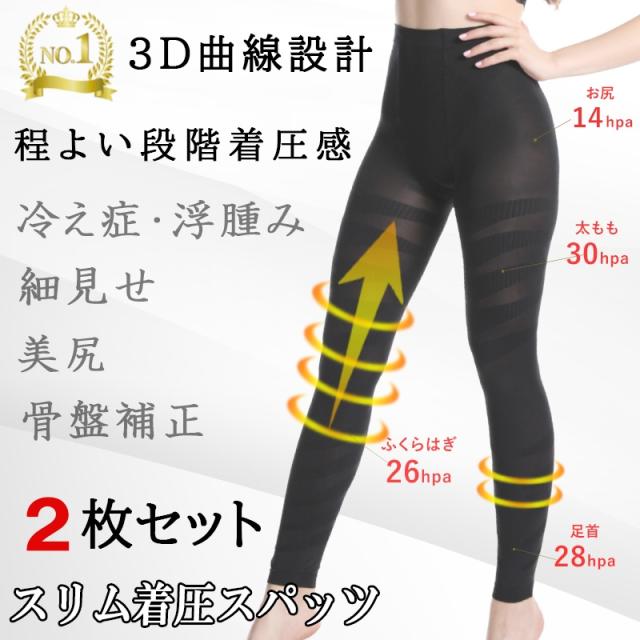 お得2枚セット スタイルスパッツ 補正下着 着圧スパッツ 着圧 レギンス 美脚 ハイウエスト 骨盤 スパッツ ヒップアップ レディース 着の ...