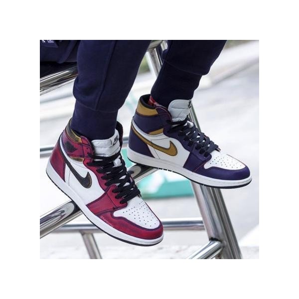 ナイキSB ジョーダンNIKE SB AIR JORDAN 1 RETRO HIGH OG DEFIANT LAKERS LA TO CHICAGO 正規品 送料込