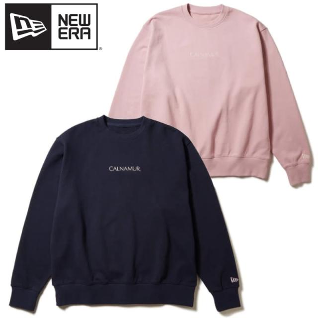 【送料無料】ニューエラ NEWERA カルナムール CALNAMUR コラボ 長袖 裏毛 トレーナー スウェット クルーネック ロゴ 刺繍 ワンポイント メンズ レディース ユニセックス ピンク 紺 ネイビー