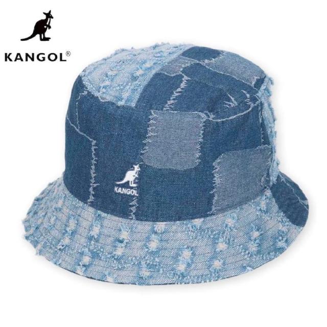 【送料無料】KANGOL カンゴール バケットハット バケット ハット バケハ HAT 帽子 デニム パッチワーク カンガルー ロゴ 海外 ブランド メンズ レディース ユニセックス 青 ブルー