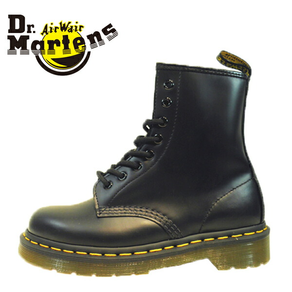 Dr.Martens ドクターマーチン 072004-100 (10072004) CORE 1460 8ホール SMOOTH 本革 スムース レザー ブーツ ショート ミドル イエローステッチ 【レディース】