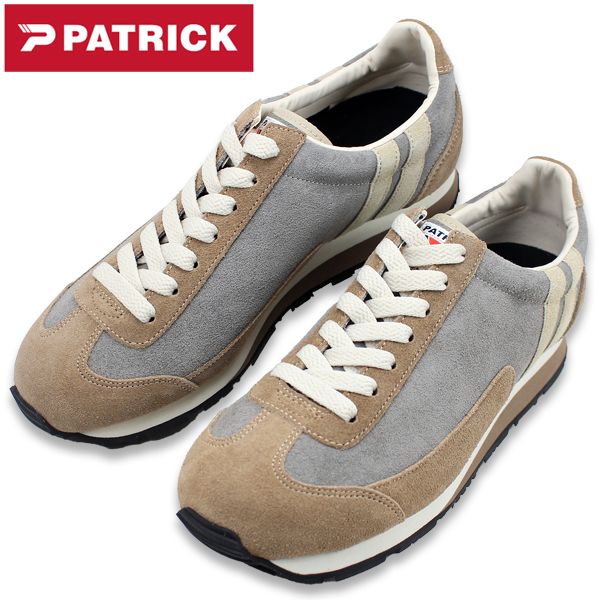 パトリック レディース スニーカー ボストンサン PATRICK BOSTONSUN 504574 グレー ブラウン G/BR ベロア 運動靴 【レディース】