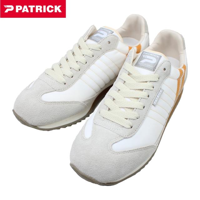 パトリック マラソン レディース スニーカー 運動靴 942550 EGG 日本製 靴 ランニングシューズ 軽量 ホワイト/イエロー おしゃれ カジュアル 軽量 クッション性 PATRICK MARATHON 【レディース】