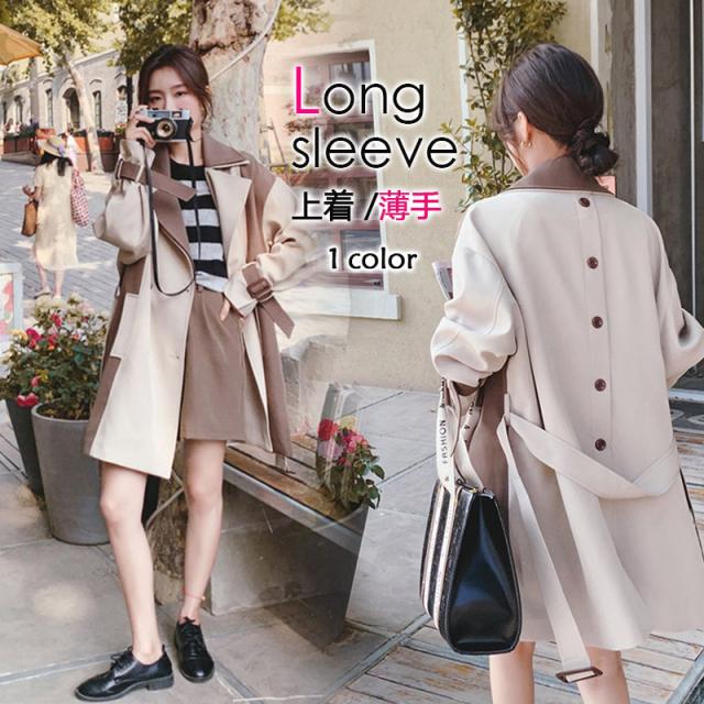 トレンチコート レディース スプリングコー ミディアム丈 通勤 通学 コート チェスターコート カーディガン 上品 アウター ファ