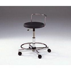 アズワン クリーンルームチェアー（リング付き）　ブラック (1脚)(CRC-84) 目安在庫=○
