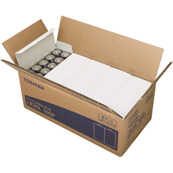 東芝 アルカリ乾電池 単1形(LR20L 100P) 目安在庫=○