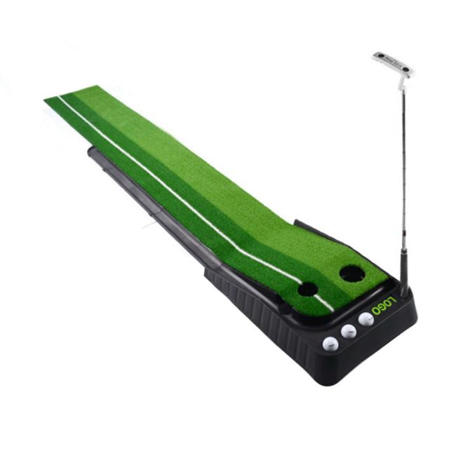 ゴルフ パター練習 マット ボールが帰ってくるゴルフ練習用 パターマット パッティングマット 2ホールタイプ　2.5m