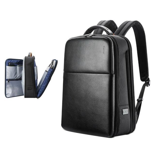 リュック メンズ 合成革 スクエア 15.6インチPC収納 A4 レザー 防水 大容量 リュックサック バックパック ビジネスリュック