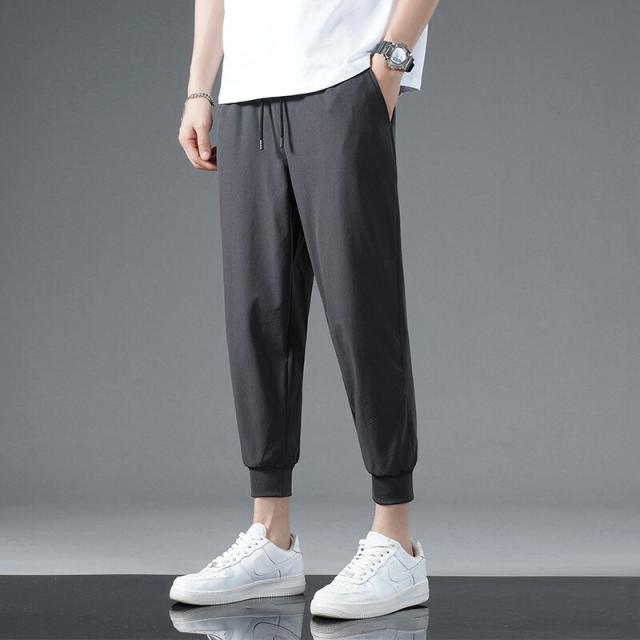 9分丈パンツ  冷感パンツ メンズ サマーパンツ ズボン スポーツパンツ チノパン アイスシルク ロングパンツ  夏  男性 スウェットパンツ 長ズボン ワークパンツ 運動 作業 ストレッチパンツ
