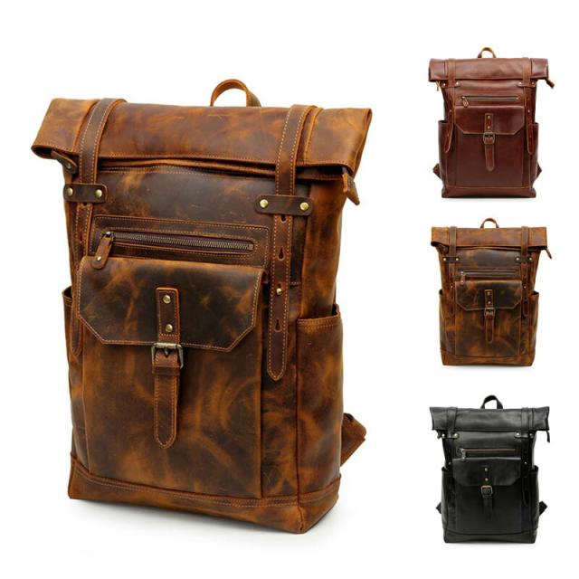 リュック メンズ レザー 本革 リュックサック メンズ バックパック ディパック ビジネスバッグ 16インチPC A4ファイル対応 おしゃれ アウトドア カジュアル 自転車リュック 通学 通勤 高校生　学生