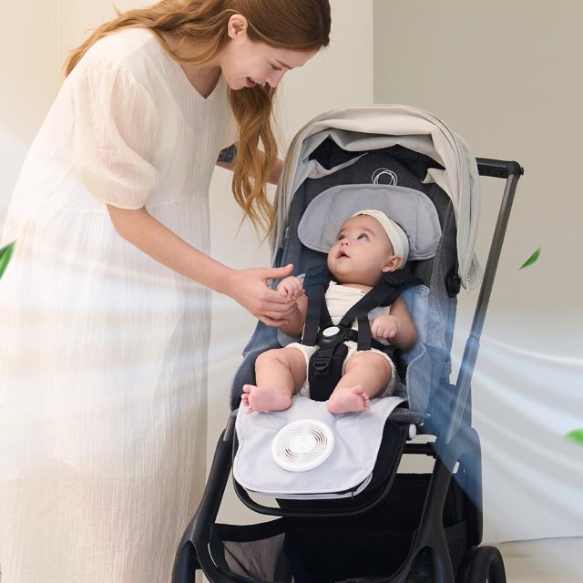 【エアモン2 プレミアムS】 クールシート ベビーカー チャイルド マット Bluetooth 冷却シート 暑さ対策 ひんやりシート 汗対策 送風 接触冷感 扇風機 出産祝い