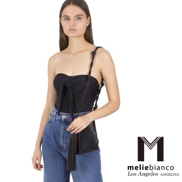 限定品 Melie Bianco（メリービアンコ）TM5201 Kristy レディース タッセル付スクエアバッグ ロープショルダーバッグ 高級ヴィーガンレザー ミニバッグ