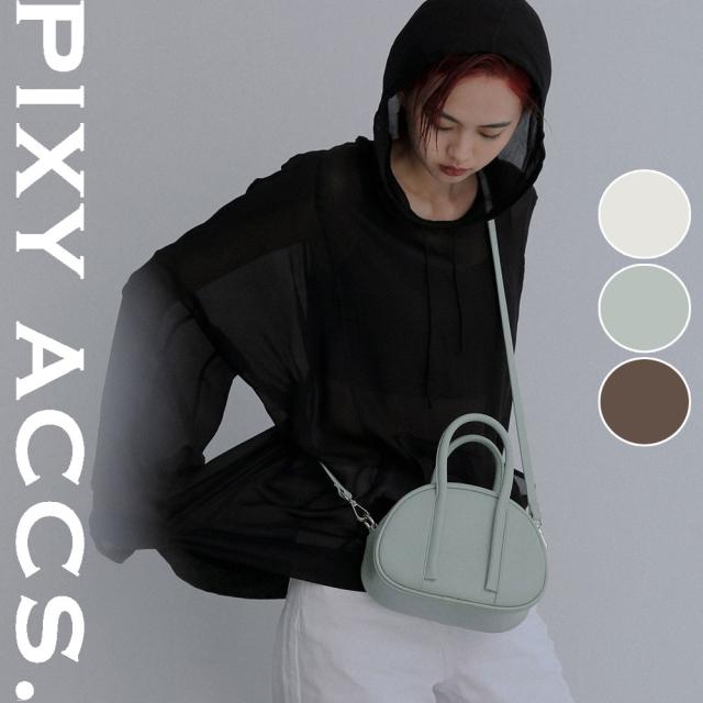 保証付 返品OK  日本正規代理店  2024 PIXY ACCS. ピクシーアックス  GR230006 レディース 楕円 オーバルバッグ トートバッグ ミニボストン ハンドバッグ ショルダー付き 20代 30代 40代 50代 60代 台湾 Oval Oval 自若小橢圓小さめ GRN-RE ビンテージ アンティーク ビーガン
