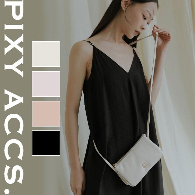 保証付 返品OK  日本正規代理店  2024 PIXY ACCS. ピクシーアックス  PX230012 レディース ソフトレザー ロゴ ショルダーバッグ ミニバッグ ポシェット 貴重品入れ 小さめ 通勤通学 レザー ブランド 20代 30代 40代 50代 60代 台湾 ?注柔軟迷?包 クロスボディ 旅行