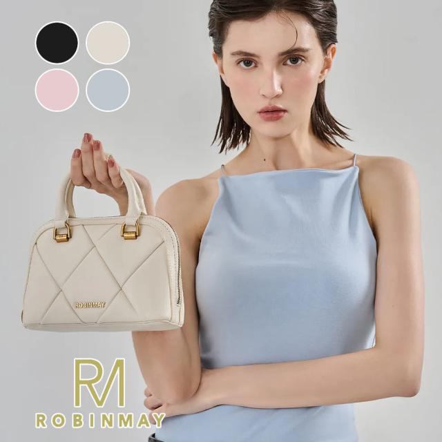 保証付 返品OK 正規品 2024 ROBINMAY ロビンメイ B230 レディース RMロゴ エレガント ダイヤ キルティング ハンドバッグ 2WAY ショルダー 肩掛 ビーガン人気 50代30代 40代 20代 SDGs サステナブル 台湾 ミニボストン 入学 入園 卒業 卒園 クロスボディ 希?手提包