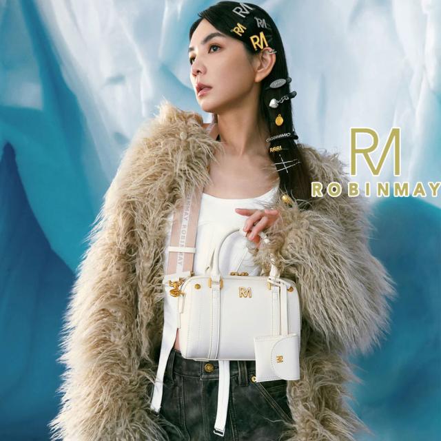 保証付 返品OK  正規品  2024 ROBINMAY ロビンメイ  B253 寶格聖納手提包 レディース RMロゴ ミニボストン ロゴチャーム ハンドバッグ 通勤通学 春夏秋冬バイカラー ビジネス ビーガンレザー 人気 30代 40代 20代 台湾 入学卒業 入園卒園 セレモニー ミニバッグ 2WAY ポーチ