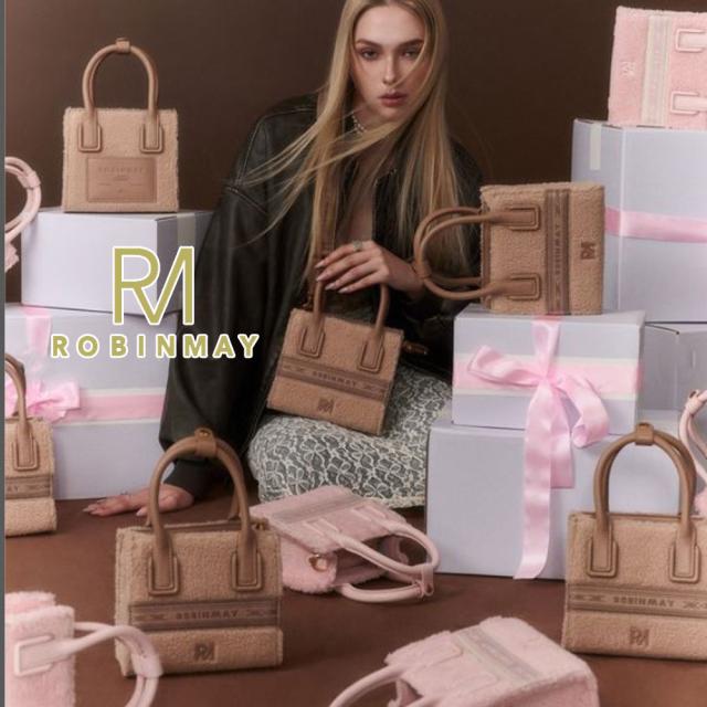 保証付 返品OK 正規品 2024 ROBINMAY ロビンメイ B256 月桂女神手提包 羊羔毛 レディース RM ラムウール ハンドバッグ ダブルストラップ ショルダー 大人気 ビーガン ...