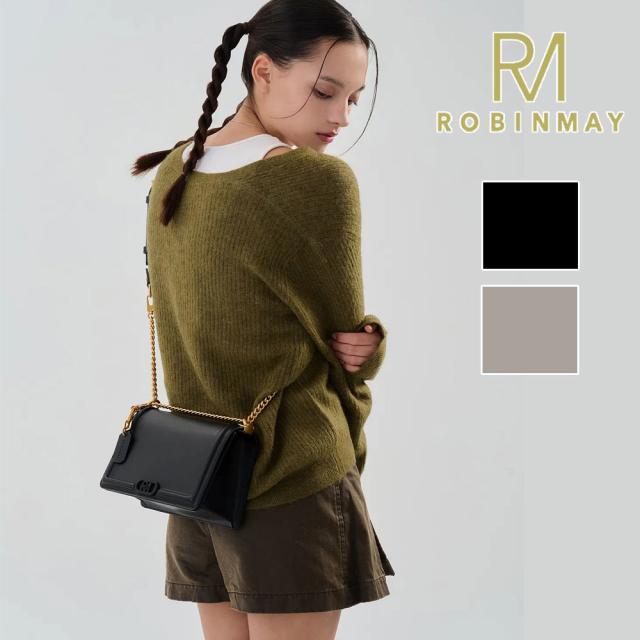 保証付 返品OK  正規品  2024新作 ROBINMAY ロビンメイ  C346 艾蒂斜背包 レディース RMロゴ クラシカル スクエア チェーンショルダーバッグ 春夏秋冬 ビーガンレザー ヴィーガン 30代 40代 サステナブル シンプル 台湾 仕切り 大人 シック エレガント 通勤通学 ミニバッグ