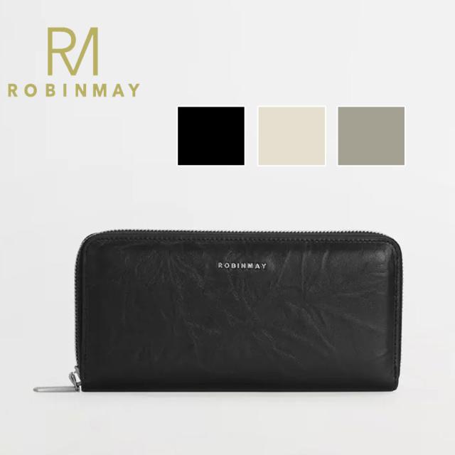 保証付 返品OK  正規品  2024 ROBINMAY ロビンメイ  WJ029 言花真皮拉？長夾 レディース RMロゴ 本革レザー ラウンドファスナー 長財布 ウォレット グレー ベージュ ブラック カード入れ さいふ 春夏秋冬 牛革 レザー 人気 30代 40代 20代 旅行 台湾 シワ加工 財布 母の日