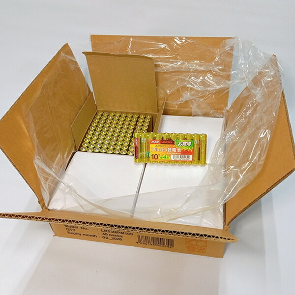 【まとめ買い】【ケース発送】単4形 アルカリ乾電池 合計400本 10本パック×40個 LR03MPM10S40 電池 乾電池 でんち デンチ 時計 リモコン おもちゃ 交換用 備蓄 災害時 防災用品 単4 単四電池 単四 単四形 長持ち 懐中電灯［あす楽］