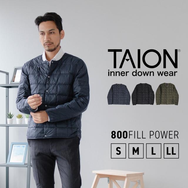 TAION ベーシック クルーネックボタン インナーダウンジャケット メンズ ビジネス TAION-104スーツ アウター ダウン あったか 防寒 ビジネスダウン 通勤 20代 30代 40代 50代 体温 タイオンシティライン シングル 800フィルパワー ギフト 誕生日 送料無料 春 秋 冬