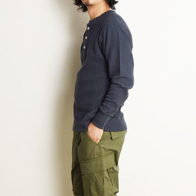 ジェーイーモーガン J.E.MORGAN ビッグワッフル ヘンリーネック ワッフル 無地 ヘビーウェイト カットソー 長袖 長袖カットソー ロンT スウェット メンズ 厚手 JC187-52K