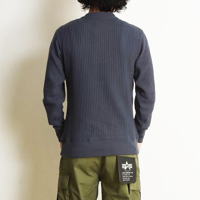 ジェーイーモーガン J.E.MORGAN ビッグワッフル ヘンリーネック ワッフル 無地 ヘビーウェイト カットソー 長袖 長袖カットソー ロンT スウェット メンズ 厚手 JC187-52K