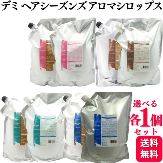 各1個セット 4種類から選べる デミ ヘアシーズンズ アロマシロップス シャンプー 2000ml ＋ ヘアトリートメント 2000g セット アイランドフラワー ヘヴンズバード ミステリアスウィンド フローズンムーン