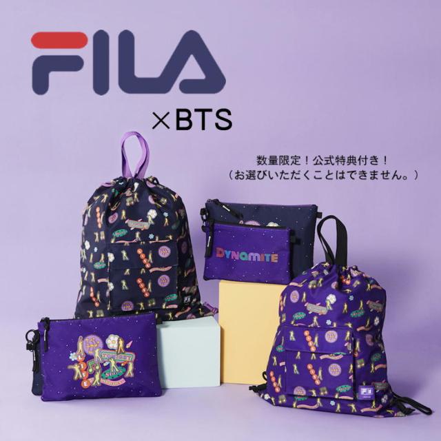 【数量限定公式特典付き】FILA×BTSコラボセット販売　正規品　Dynamite　STRING BAG　ナップサック　リュック　ポーチ　ダイナマイト　防弾少年団　ARMY　ノベルティ　軽量　バッグ　人気　おしゃれ　送料無料　数量限定　正規販売店