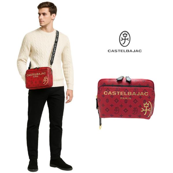 CASTELBAJAC サシャ ショルダー クリスマス限定色 ショルダーバッグ 斜め掛け かばん 普段使いユニセックス メンズ レディース プレゼント ギフト レッド 048181